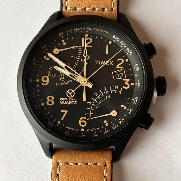 TIMEX Intelligent Quartz Fly-Back Chronograph T2N700 43mm Black SST ...