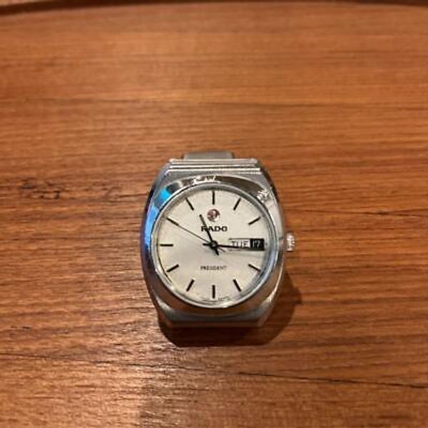 Rado President Watch Men's 36mm Round Automatic White Dial Day Date ...