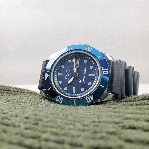 ORIGINAL VINTAGE 6349A SEIKO MOD DIVER AUTOMATIC BLUE 23 JEWELS MENS ...