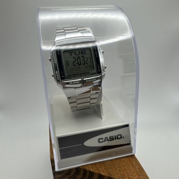 Casio DB-360-1A Men's Digital Watch NEW Databank Silver Stainless Steel ...