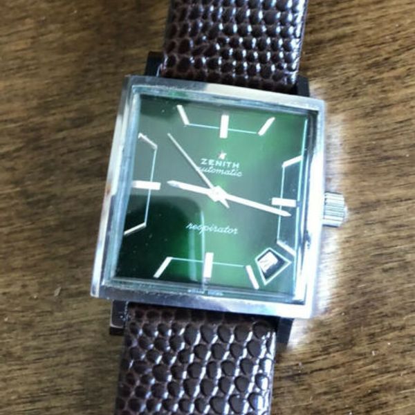 Vintage Zenith Respirator Watch - Emerald Green Dial - Mint Condition ...