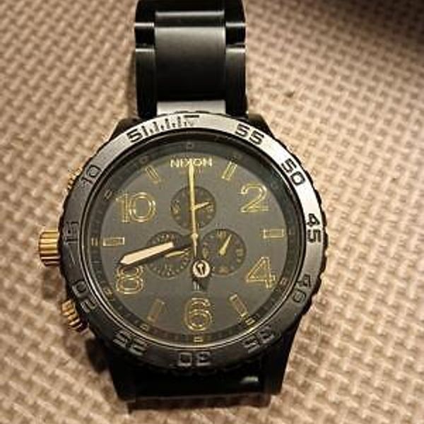 Nixon 51-30 Matte Black & Gold Big Face 17.5 cm Men's Wristwatch Body ...