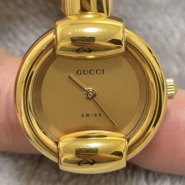 GUCCI 1400L Gold Dial Round Womens Quartz Watch JAPAN NMear Mint ...