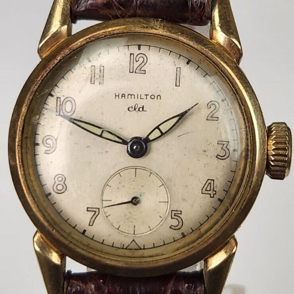 Vintage HAMILTON CLD 10k Gold Filled Bubble Back Case Watch for Parts ...