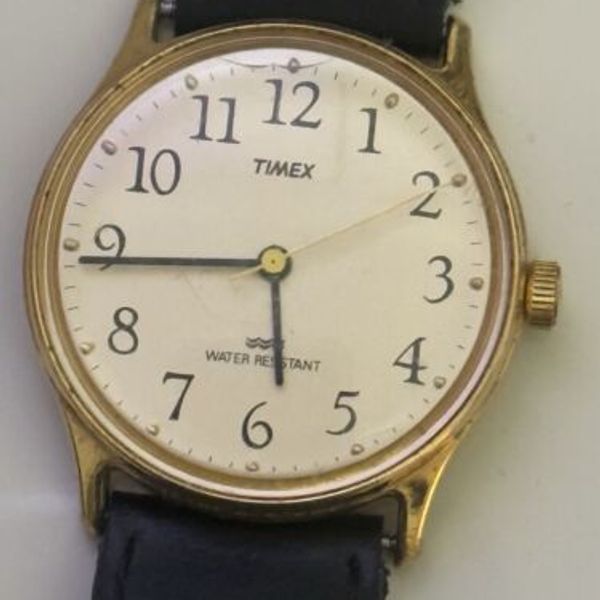 Vintage Timex Manual Water Resistant Men Watch Stainless Steel Gold ...