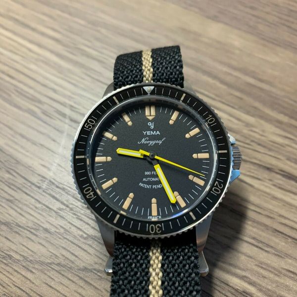 Yema Navygraf Heritage 39mm Divers Watch W/box/papers/rubber tropic ...