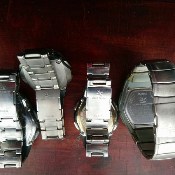 4 x Casio Tough Solar Wave Ceptor Watches. Original straps. SPARES ...