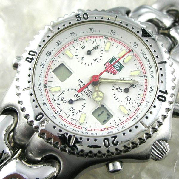 TAG HEUER SEL.s/el, CHRONOGRAPH 1/100,WHITE SENNA with new battery ...