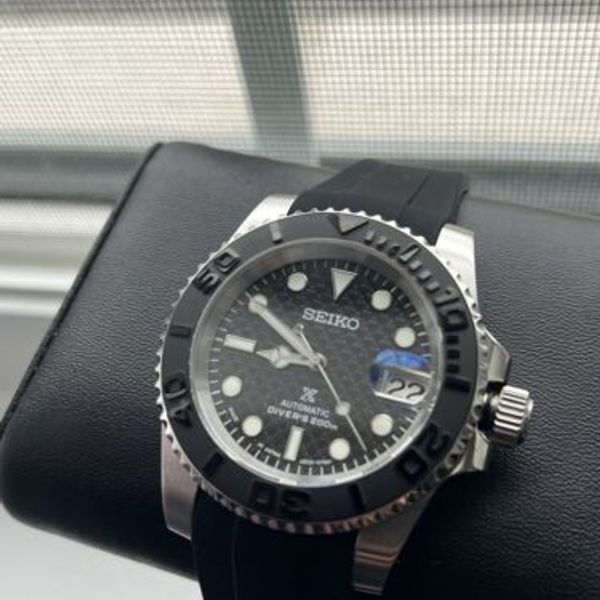 Custom build NH35 Movement Seiko Mod - "carbon fiber yacht Mod ...