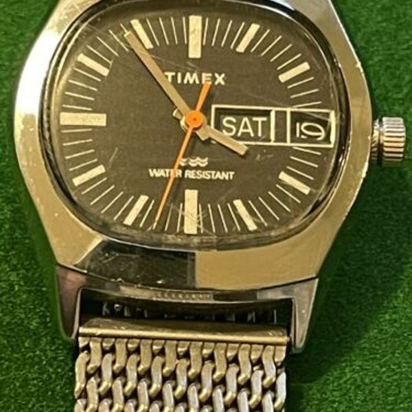 Rare Vintage Gents Timex Watch With Original Strap Day Date Working ...