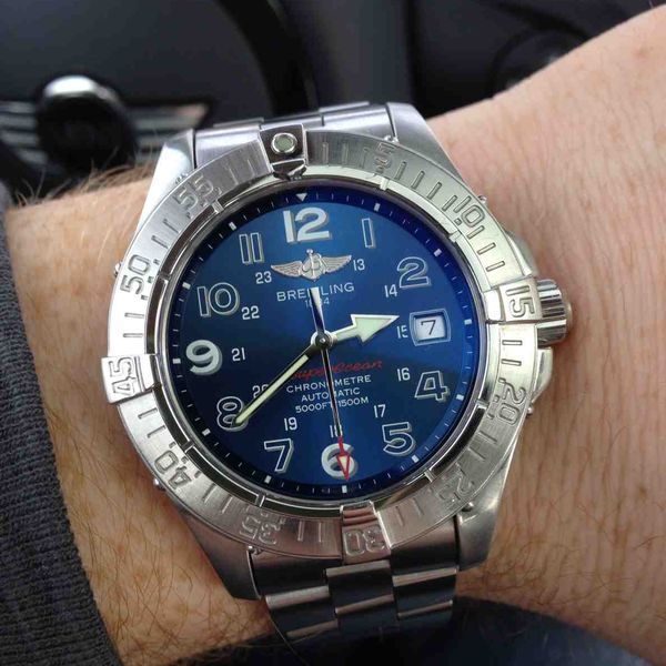 SOLD: BREITLING SUPEROCEAN A17360, BLUE SHADOW DIAL, S.S. BRACELET ...