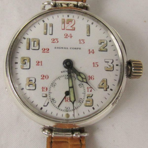 ZENITH Military WW1 Signal Corps Vintage Watch With original case & Dog ...