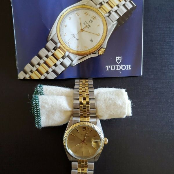 ROLEX TUDOR Prince OysterDate 74033 SS/18K Gold Men's 34mm Case ETA ...