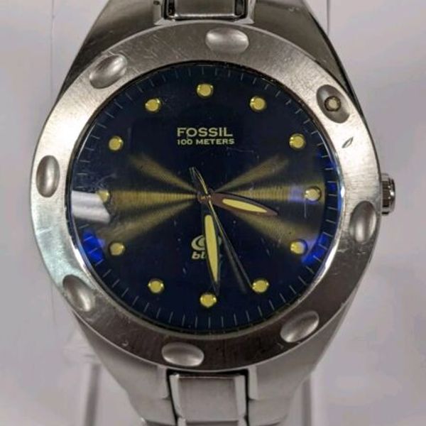 Fossil Blue Men's Watch Model AM-3345 Blue Face Stainless 40mm New ...