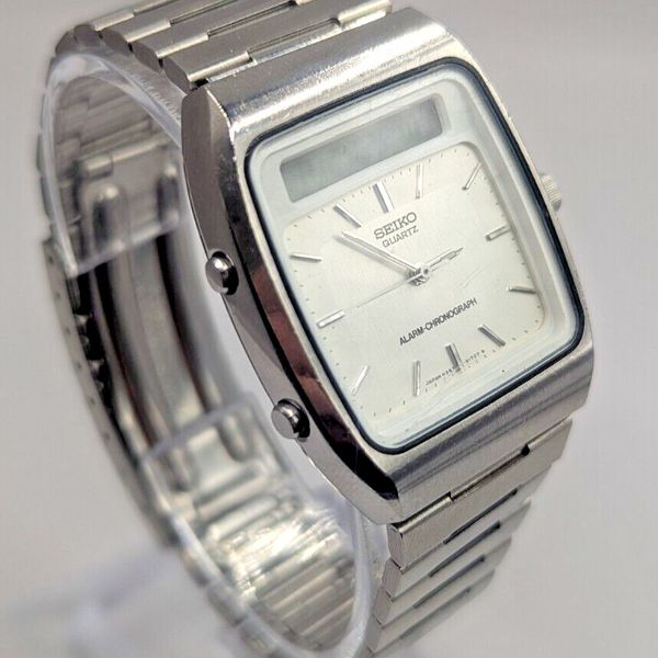 Vintage 1980's Seiko H357-5109 Dual Time Alarm Chronograph Quartz ...