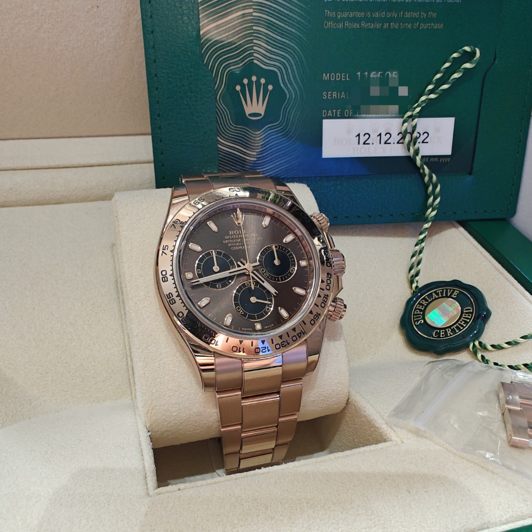 Dec 2022 Choco Dial Rolex Daytona Rose Gold 116505 | WatchCharts ...