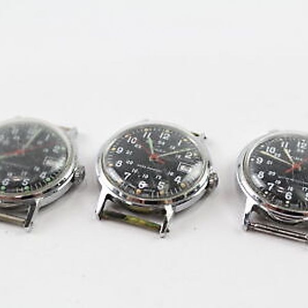 Mens Vintage Timex Watch Heads Handwind / Automatic WORKING x 3 ...