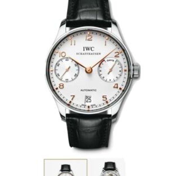 IWC Portuguese 7-Day IW5001-14 Automatic 42mm Steel Strap Watch Power ...