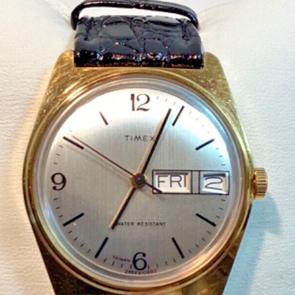1980 Timex Marlin Day Date Menâ s 35MM Watch New Strap / Crystal ...