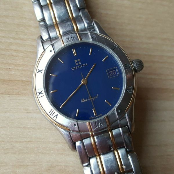 Men's Stainless Steel Zenith Port-Royal Quartz Wrist Watch ...