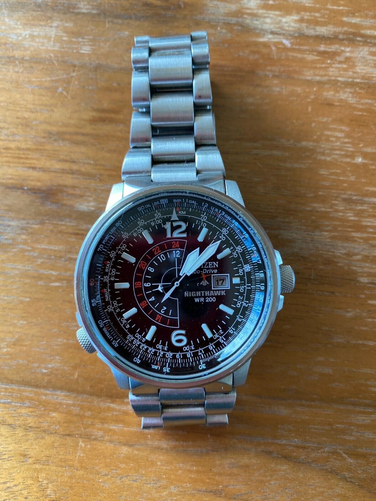 Citizen Eco-Drive Nighthawk Pilot WR200 Men's Watch BJ7000-52E ...