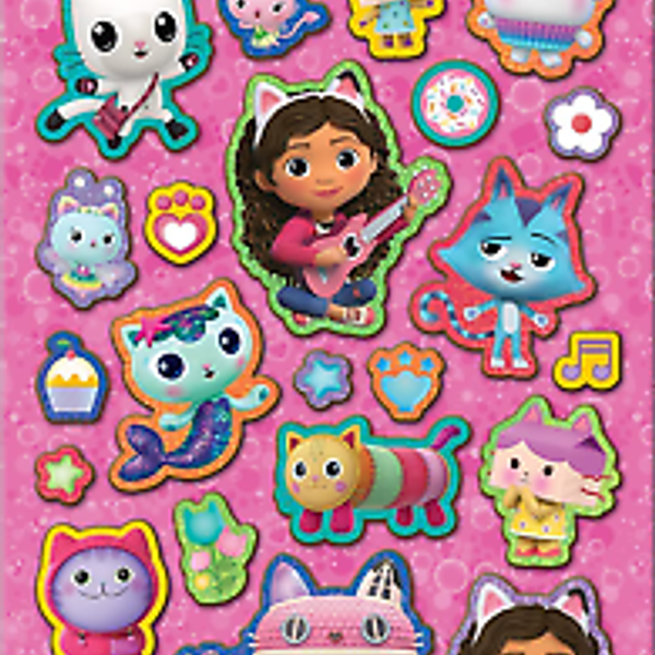 Gabby's Dollhouse Sparkly Reusable Stickers Official Licensed Product ...