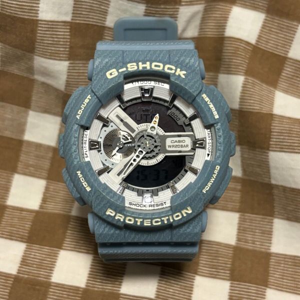 Casio â G Shock Analog Digital Mens Watch GA-110 Blue And White Watch ...