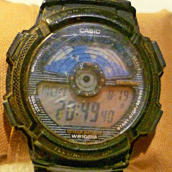 Casio 3264 AE-1100W digital watch, black resin strap | WatchCharts ...