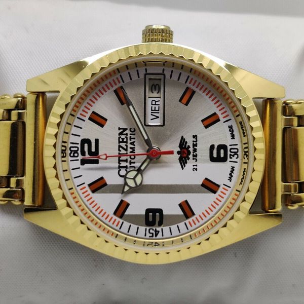 Vintage Citizen Automatic White Dial Men's Wrist Watch Run Condition ...