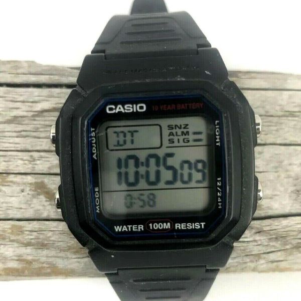 Casio Illuminator 3240 Digital Watch w/ Manual W800H Black Alarm Date ...