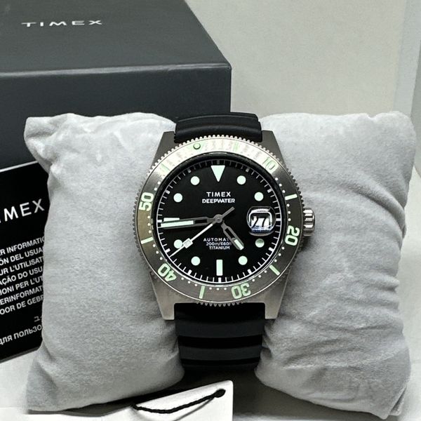 Timex Deepwater TW2W73800VQ Men's Black Reef 200 Titanium Automatic ...
