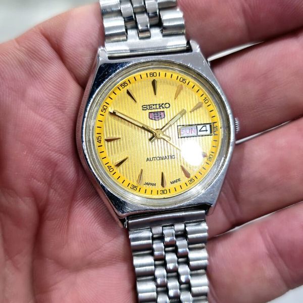Vintage Original Seiko Sports 5 Automatic 6309A Stunning Yellow Dial ...