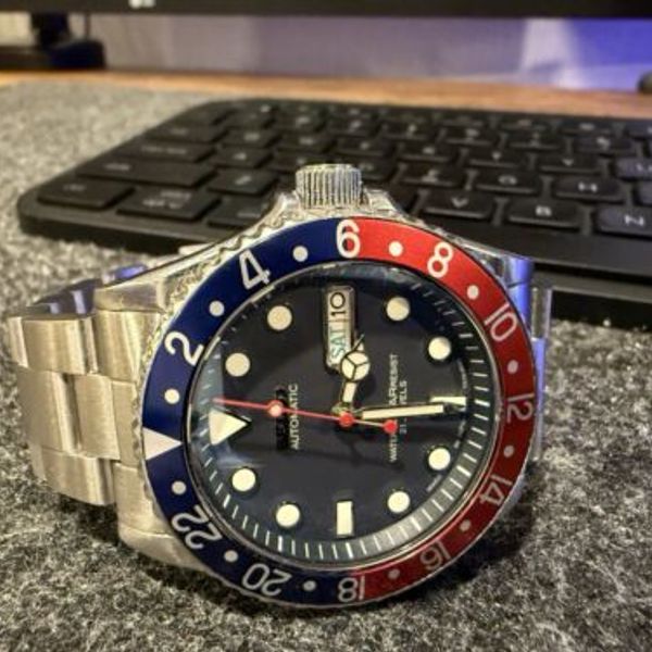 Seiko SKX033 Pepsi Auto Watch 40mm Blue Dial NH36 Sapphire Crystal w ...