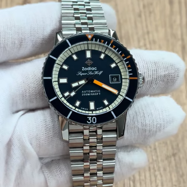 Zodiac Super Sea Wolf 53 Compression Automatic Sapphire Crystal Blue ...