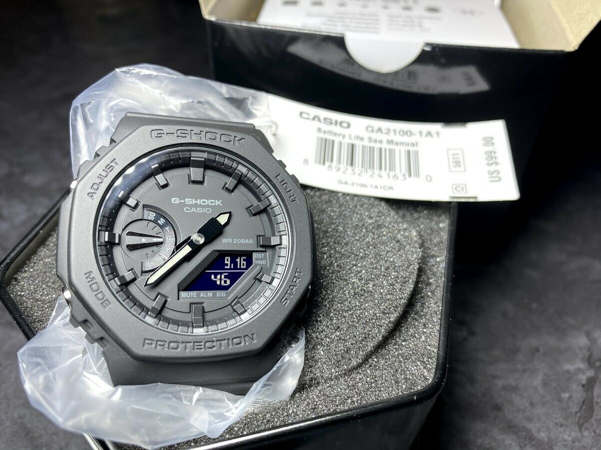 Casio G-Shock GA-2100-1A1 CasiOak BRAND NEW BNIB Digital Analog Watch ...