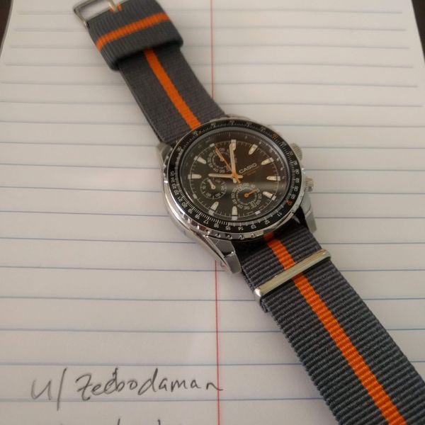 [WTS] Casio Men's MTP4500D-1AV Slide Rule Bezel Aviator Stainless Steel ...