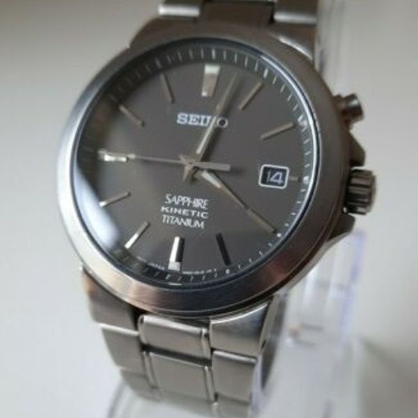 * MENS SEIKO TITANIUM KINETIC 5M62-OBE0 SAPPHIRE 50M NEW CAPACITOR ...