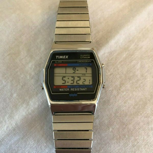VINTAGE TIMEX T59 DIGITAL ALARM INDIGLO CHRONOGRAPH 1980's NEW BATTERY ...