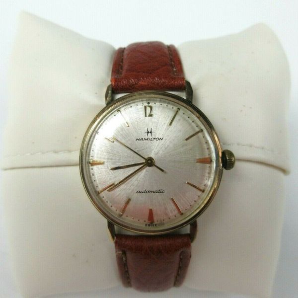 HAMILTON Automatic Watch Sunburst Dial 10K RGP Vintage 33mm Gold ...