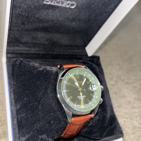 NEW SEIKO PROSPEX SPB121 ALPINIST GREEN DIAL W LEATHER STRAP AUTOMATIC ...
