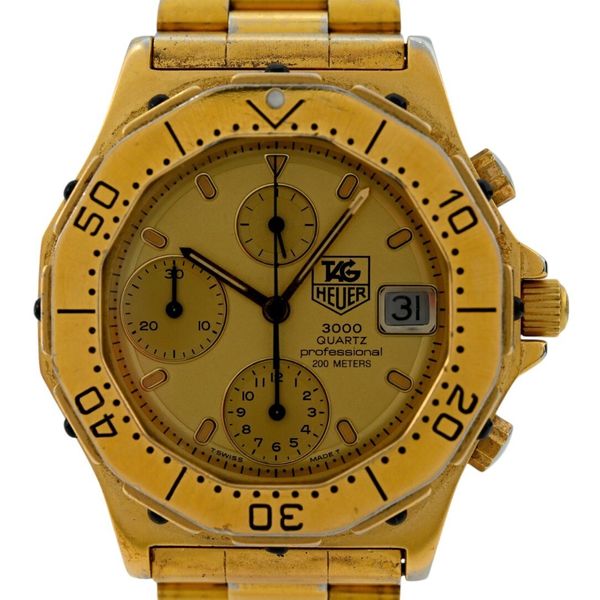 Tag Heuer 38mm Men's 3000 Series Gold Plated Chronograph Watch! Ref ...