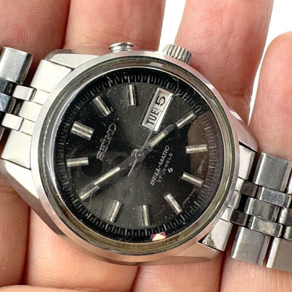 Rare 1960's Seiko Bell Matic 27 jewels Alarm 38mm Stainless Original ...