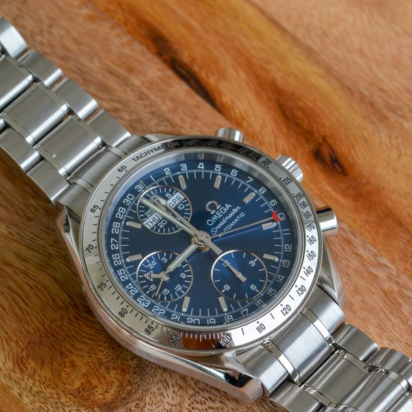 [WTS] Omega Speedmaster Automatic Triple Date Navy Blue Sunburst Dial ...