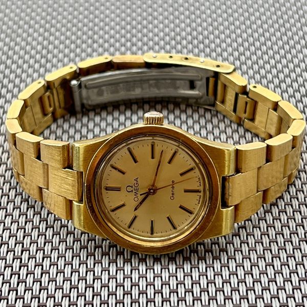 Omega Geneve Manual Winding cal 635 Lady's Watch Gold Dial Work 535. ...
