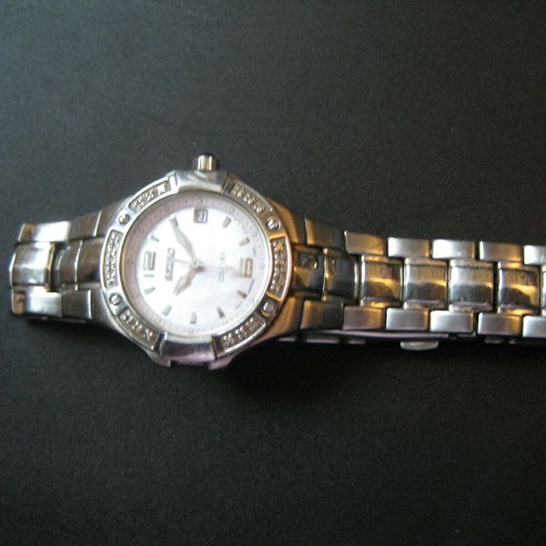 Seiko Coutura Diamond Bezel Sapphire Crystal MOP Watch 7N82-0CG0 ...