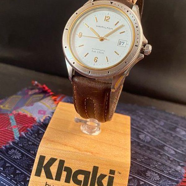 FS: HAMILTON Sub 330ft. automatic diver, Ref. 9858, box, canvas pouch ...