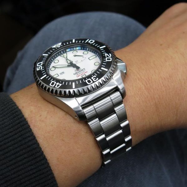 FS: Orient OS300 White Dial Sat Diver - All Brushed | WatchCharts