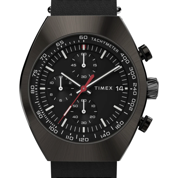 Timex - Legacy Tonneau Chronograph Quartz Black Dial Men's Watch ...