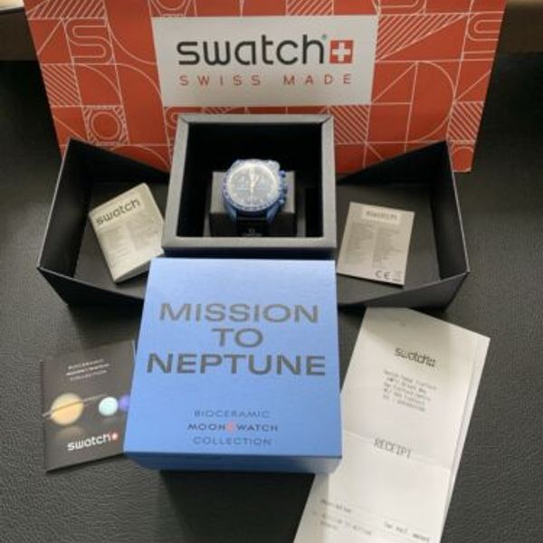 Omega x Swatch Moonswatch - Mission to Neptune WITH Receipt ...