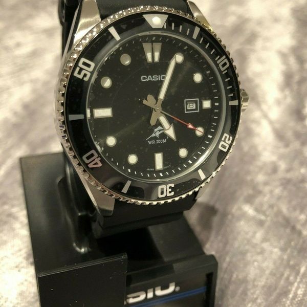 Mens Casio Marlin Divers Watch MDV106-1A 200M Sports Duro Analog BLACK ...